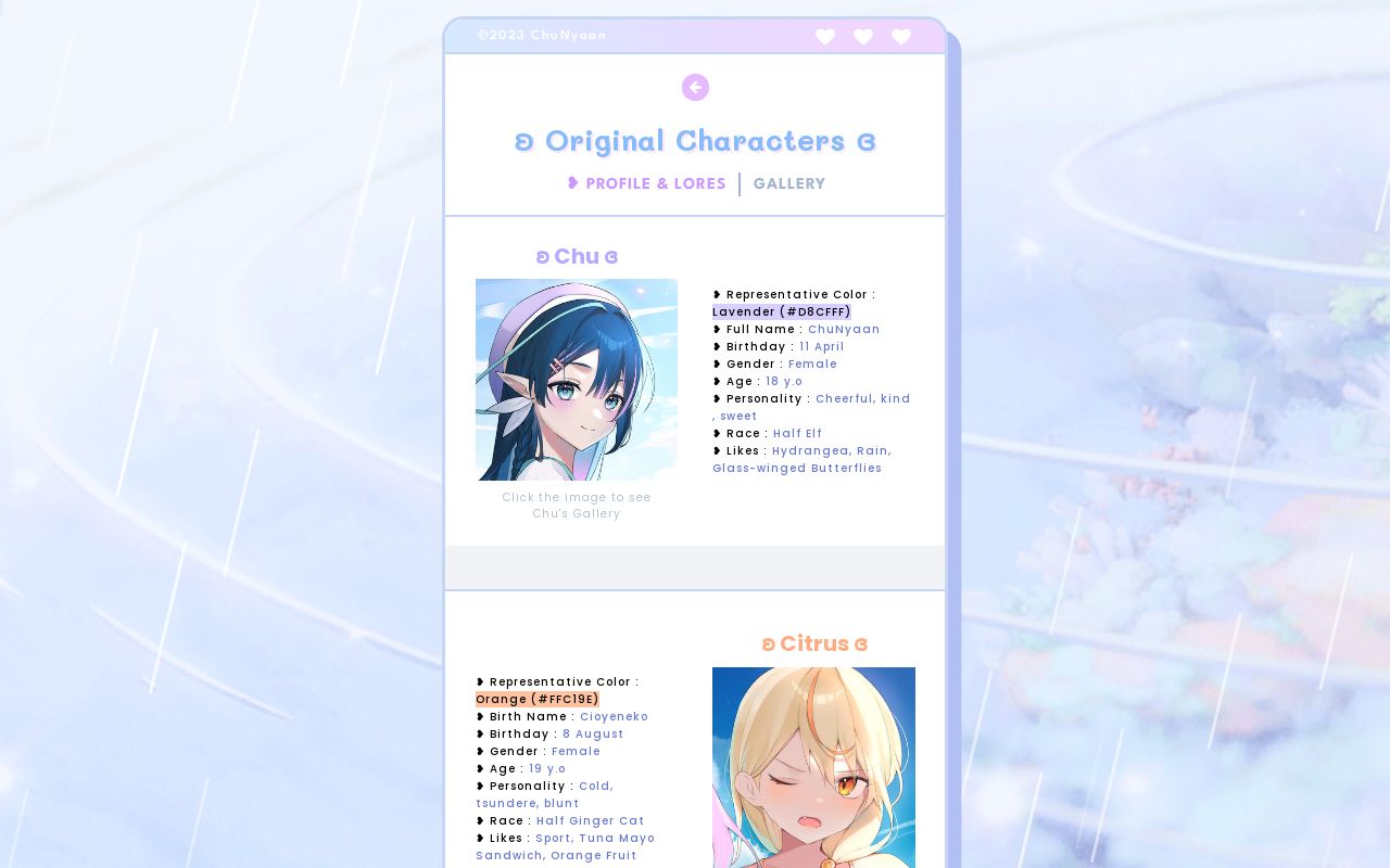 ChuNyaan | Original Characters